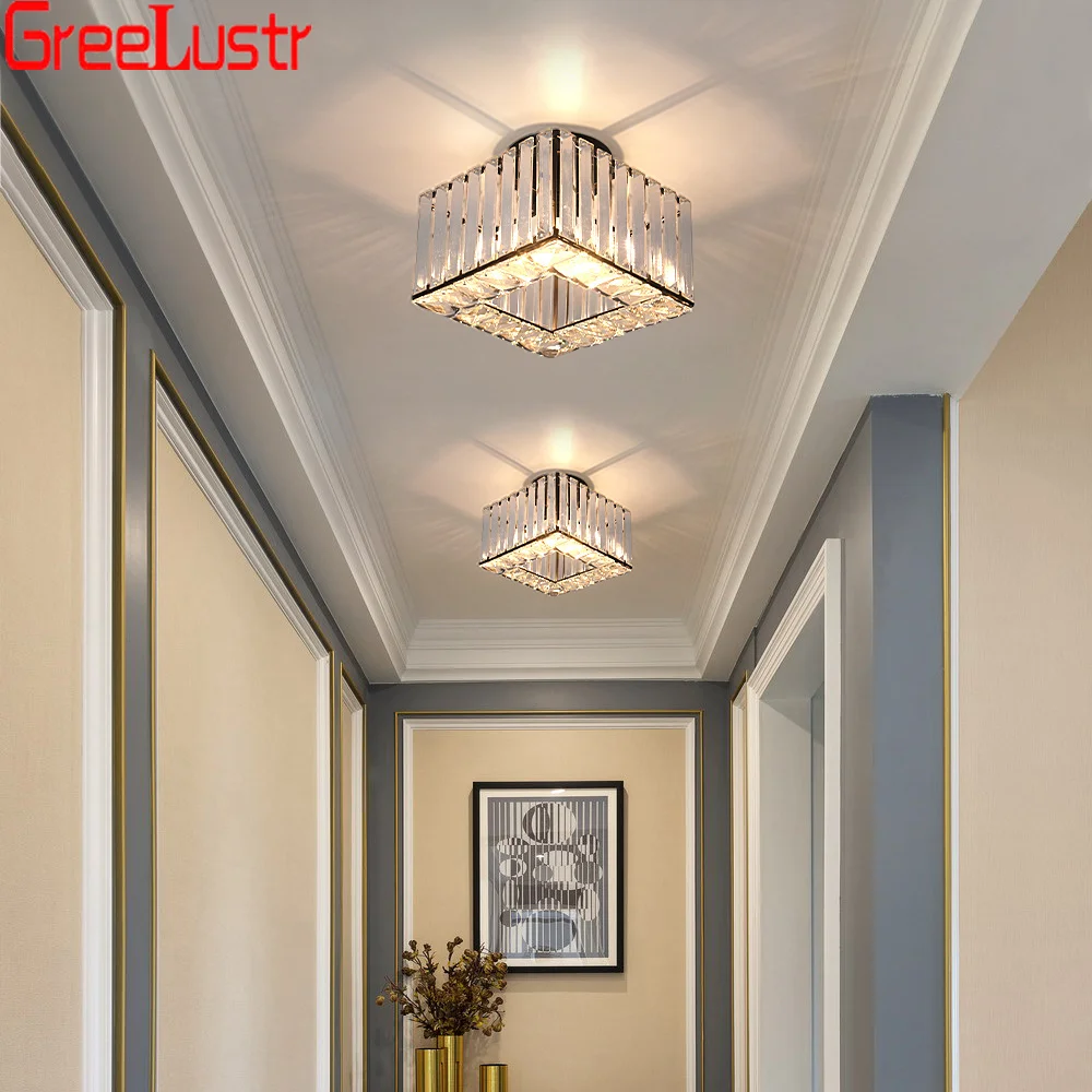 Gold /Black Modern Crystal Chandeliers Ceiling Light Flush Mount ...