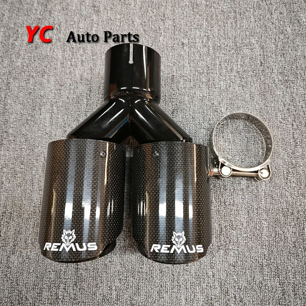 REMUS-1PC-Car-Modification-Universal-Dual-Glossy-black-Automobile ...