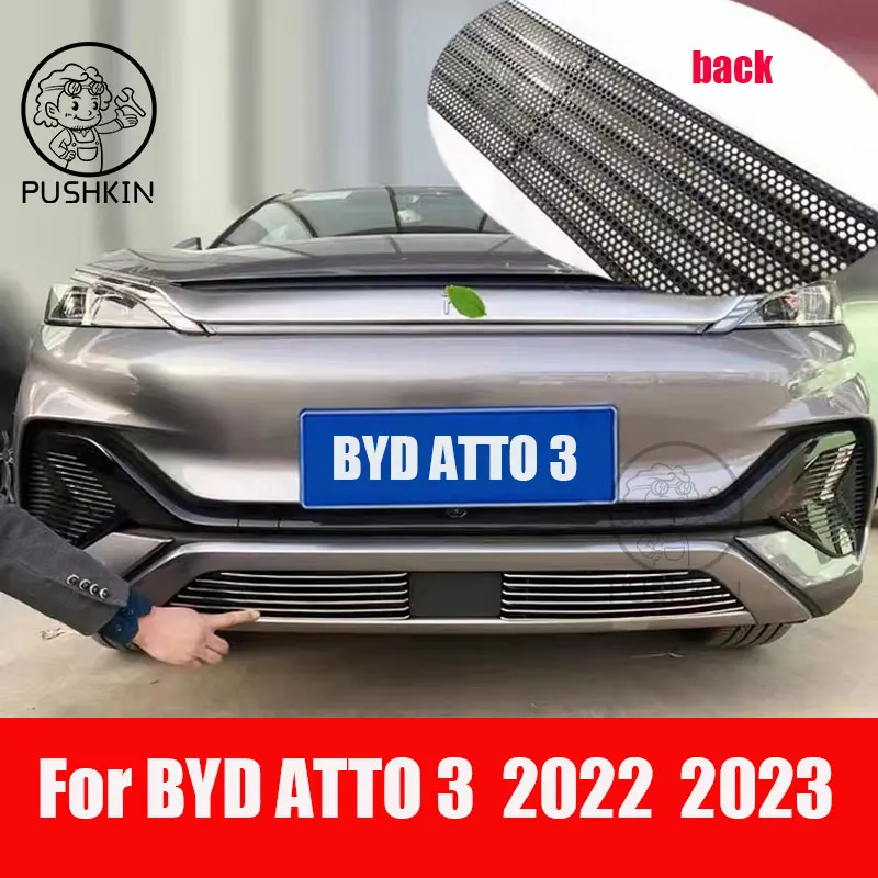 For-BYD-Atto3-Ev-Yuan-Plus-22-23-Front-Lower-Grill-Cover-Trims ...
