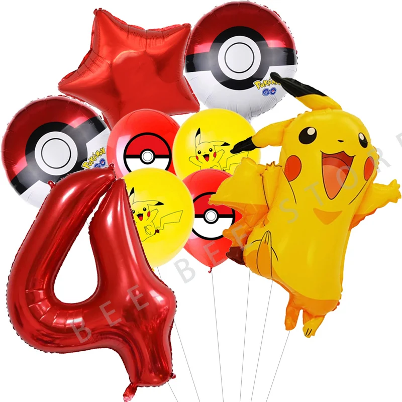 Conjunto de Globos de Pokémon para fiesta de cumpleaños, Set de Globos ...