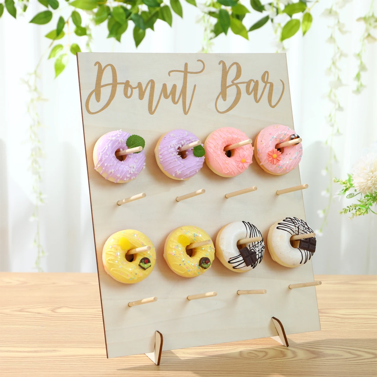 Donut Wall Display Donut stand for Parties Wooden Doughnut Stand Board ...