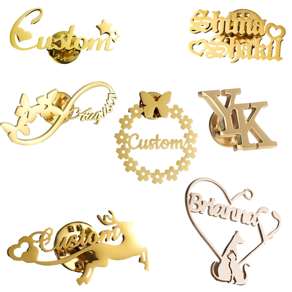 Customizable-Name-Brooches-Pin-Personalized-Engraved-Your-Text-Logo ...