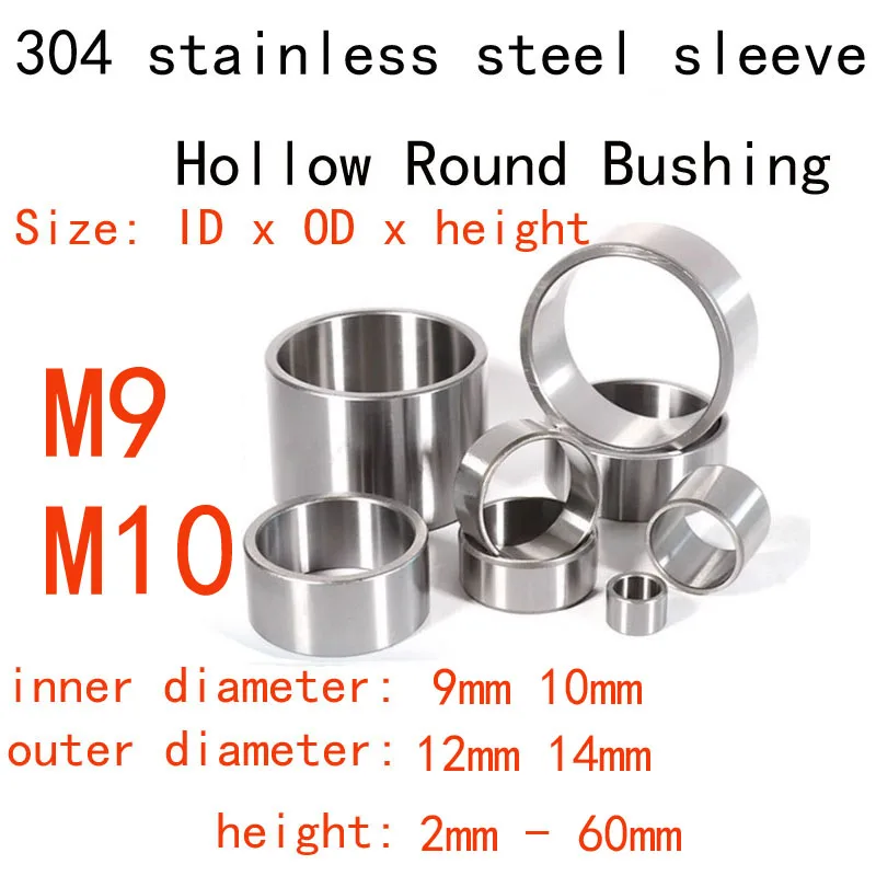 M9-M10-9mm-10mm-Inner-Dia-304-Stainless-Steel-Sleeve-Hollow-Round ...