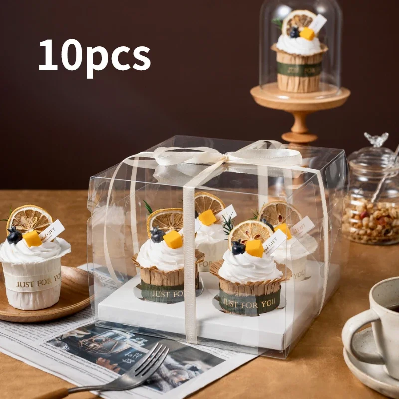 10-sets-of-transparent-cake-packing-boxes-2-4-6-12-pieces-cake-cup-bags ...