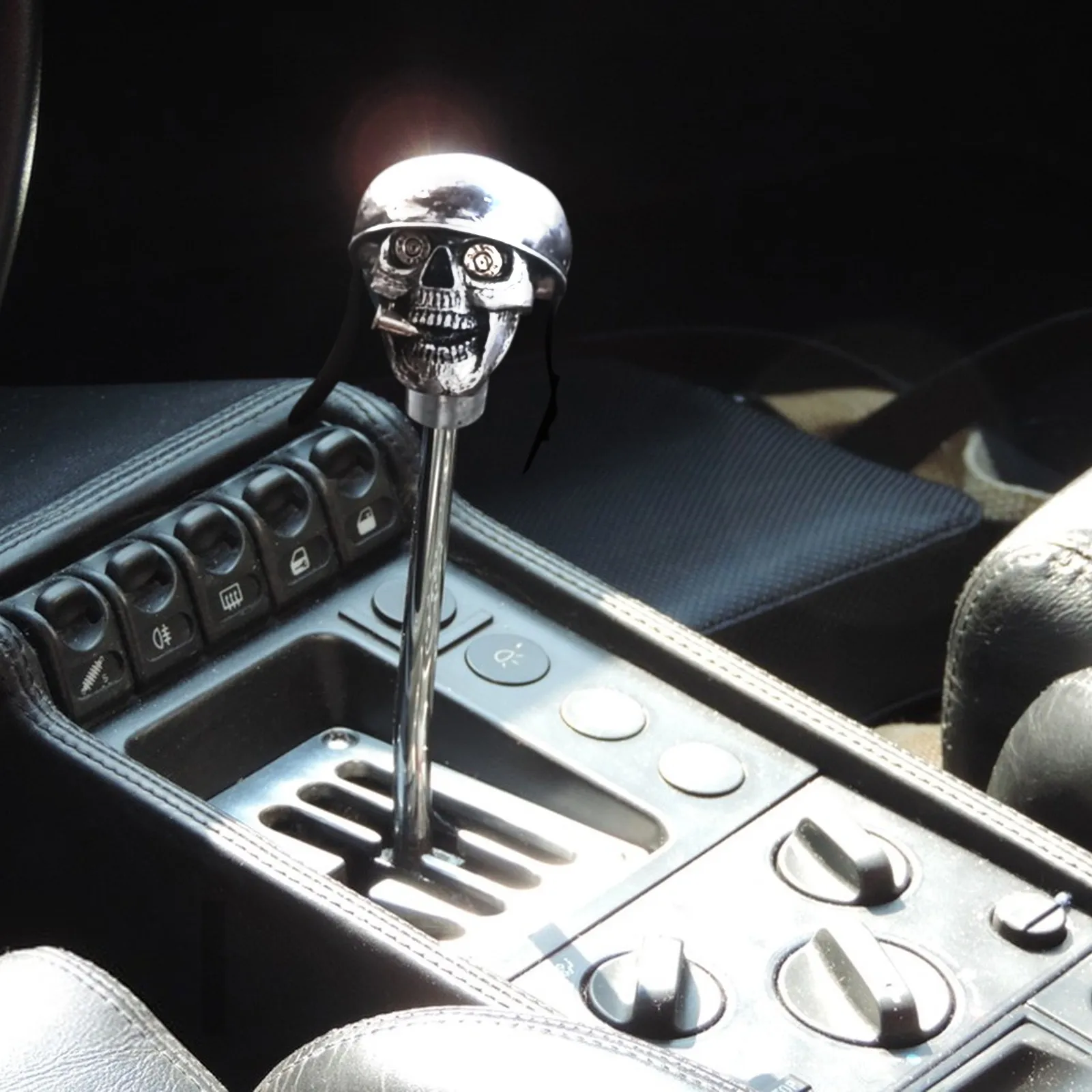 Skulls-Soldier-Grip-Handcrafted-Gear-Knob-Sliver-Devil-Skulls-Car-Stick ...