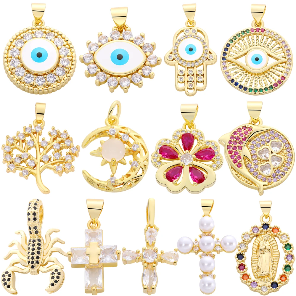 Juya New Arrival 18K Gold Plated Tree Of Life Moon Star Lemon Dolphin ...