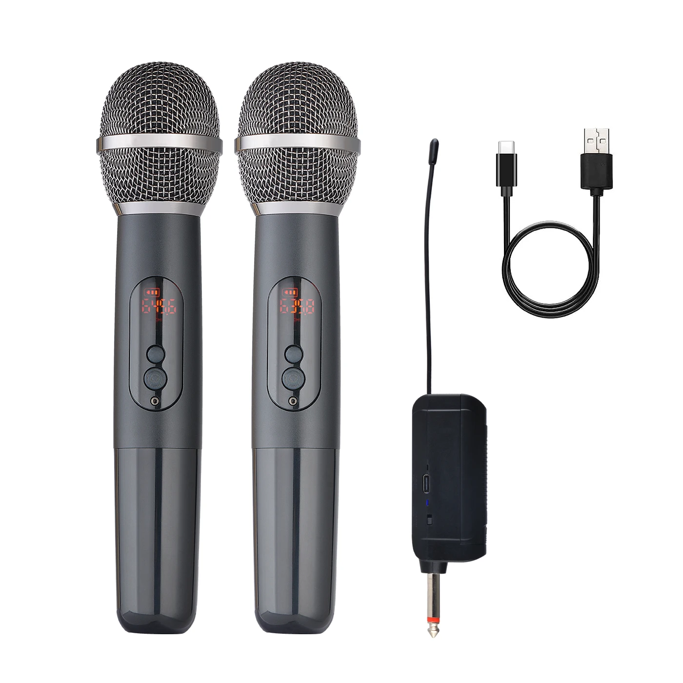 Heikuding-UHF-Dual-Karaoke-DJ-Microphone-Cordless-Dynamic-Handheld-Mic ...