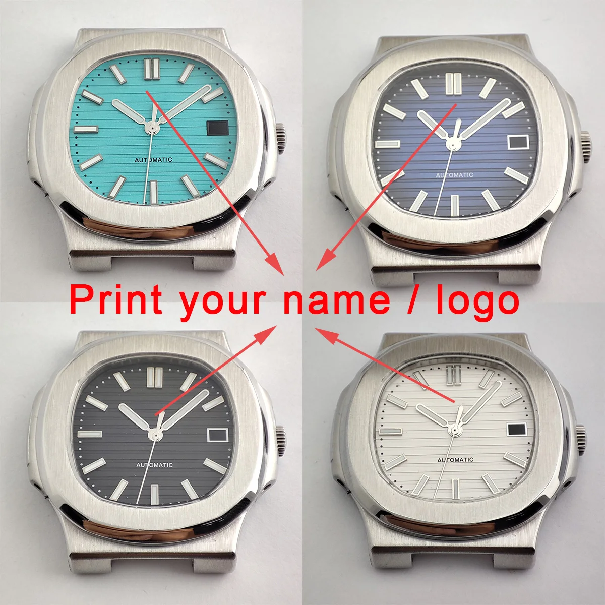 NH35 case 41mm nh35 watch case custom logo dial Hands stainless steel ...