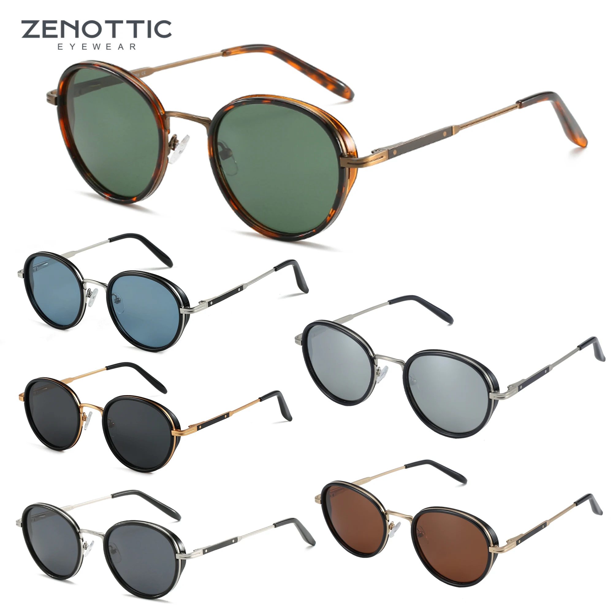 ZENOTTIC-2024-Steampunk-Sunglasses-Rrtro-Round-Polarized-Fashion-Sun ...