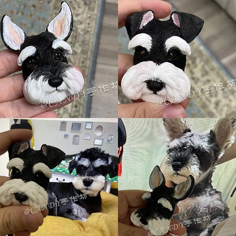 Schnauzer Dog Head Silicone Mold Puppy Avatar Aromatherapy Plaster ...