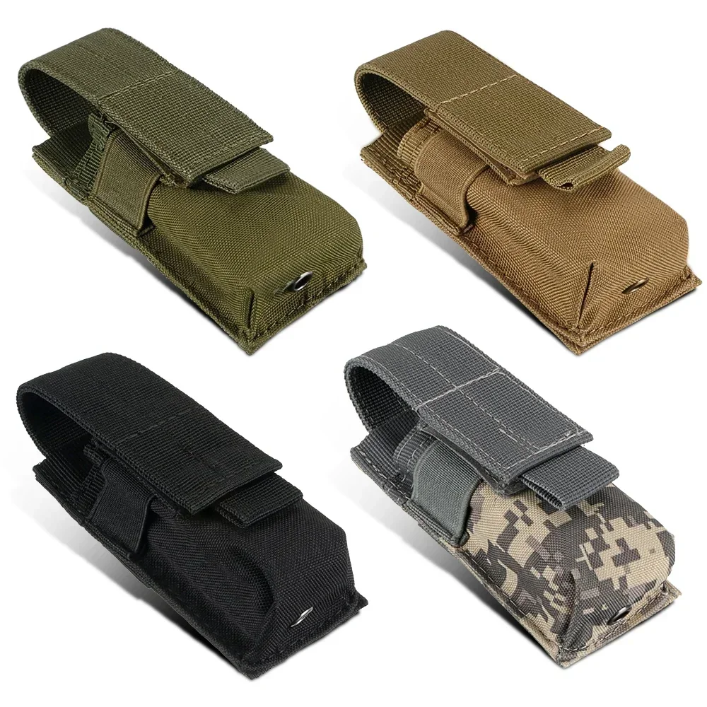 Tactical Magazine Pouch Pistol Bag Flashlight Storage Case Torch Holder ...