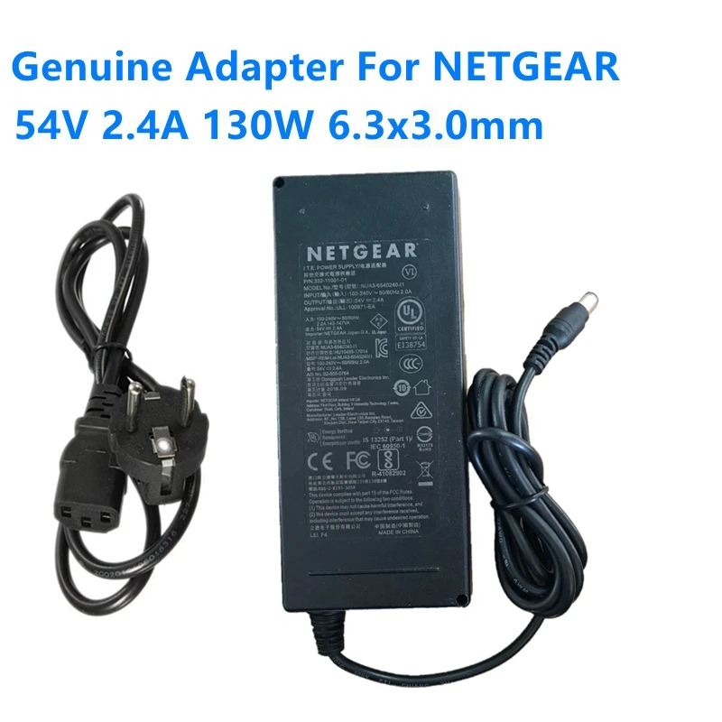 정품 NETGEAR 54V 2.4A 스위치 POE 충전기 130W 129.6W ADS 150DK 48 1 540130E 332 11546 01 전원 공급 장치 AC DC ...