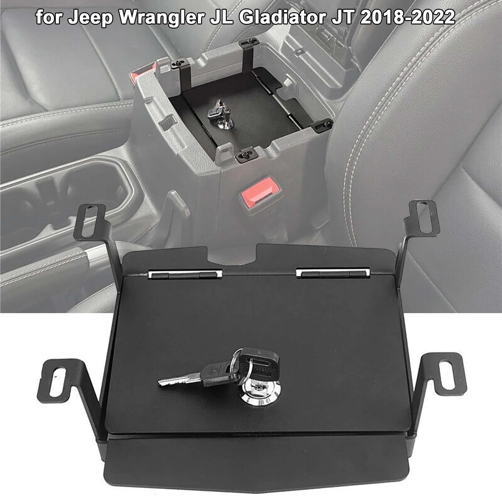 Center Console Box Locker Armrest Box Anti-theft Lock Box Fit for Jeep ...