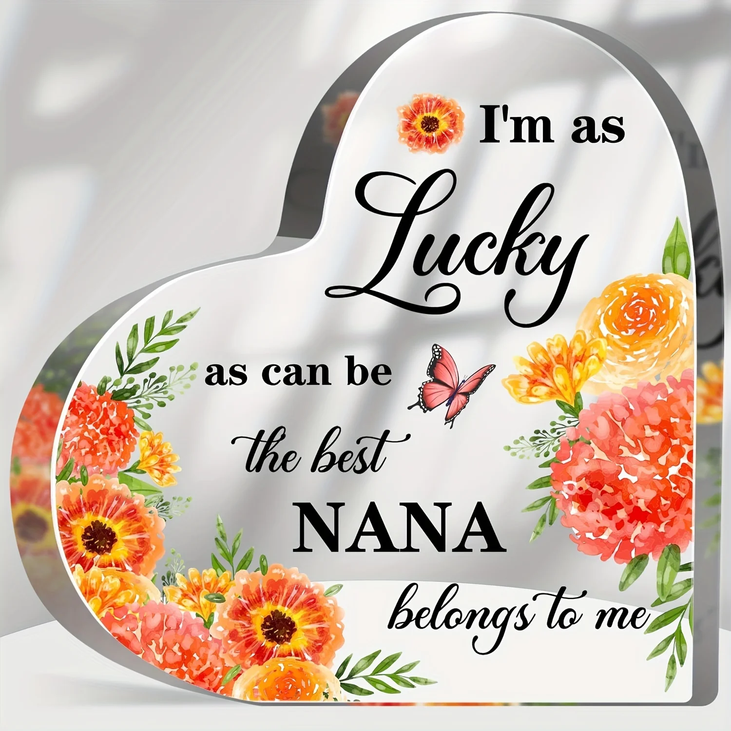 1pc Nana Gifts I Love You Nana Sign Acrylic Heart Gift for Grandmother ...