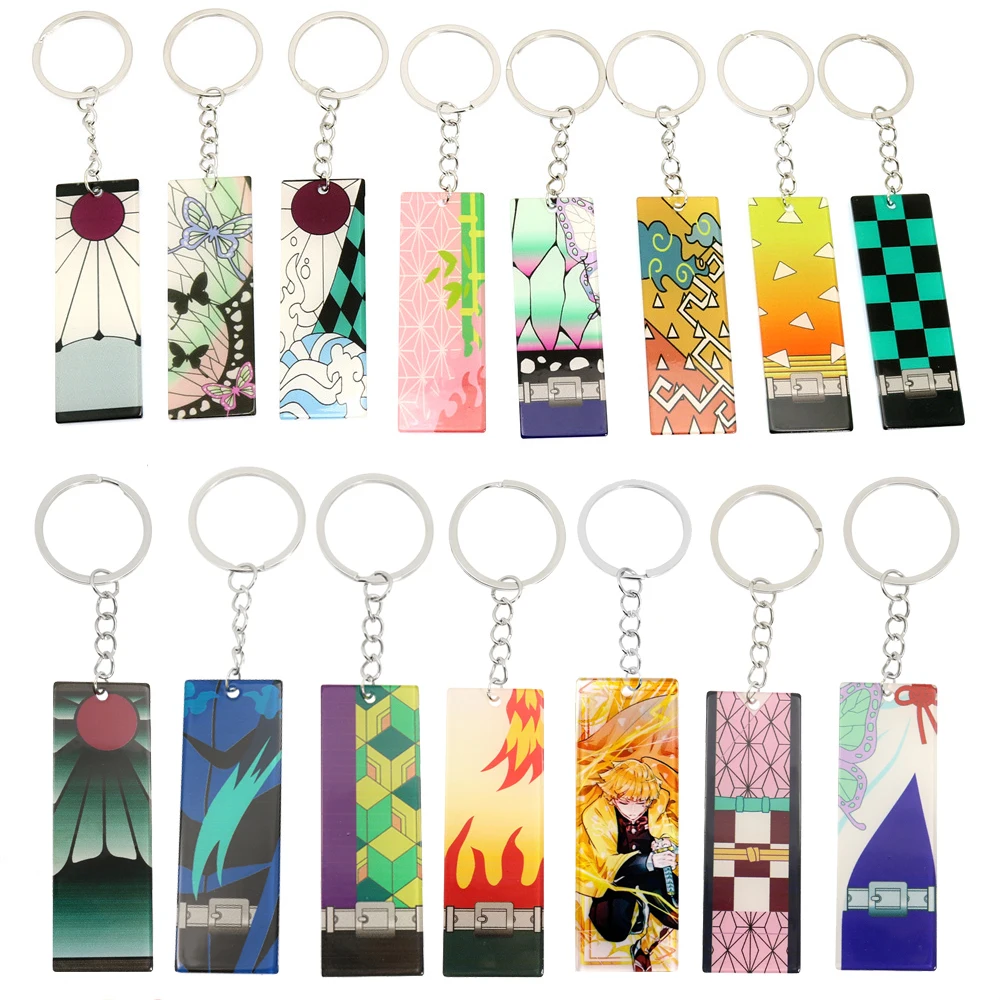 20pcs/lot Anime Demon Slayer Acrylic Tanjiro Keychain Kimetsu No Yaiba ...