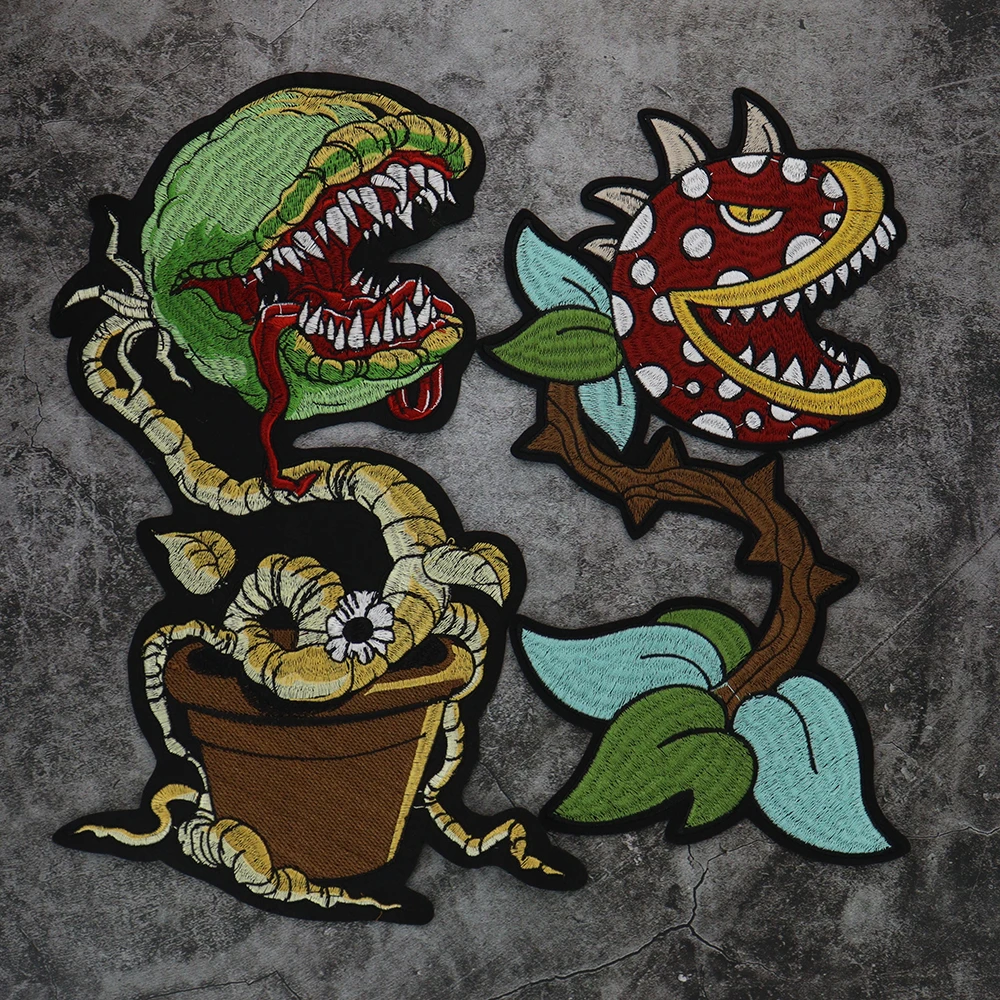 plant-Cannibal-flower-Badges-DIY-Patch-for-Clothes-Iron-on-Embroidered ...