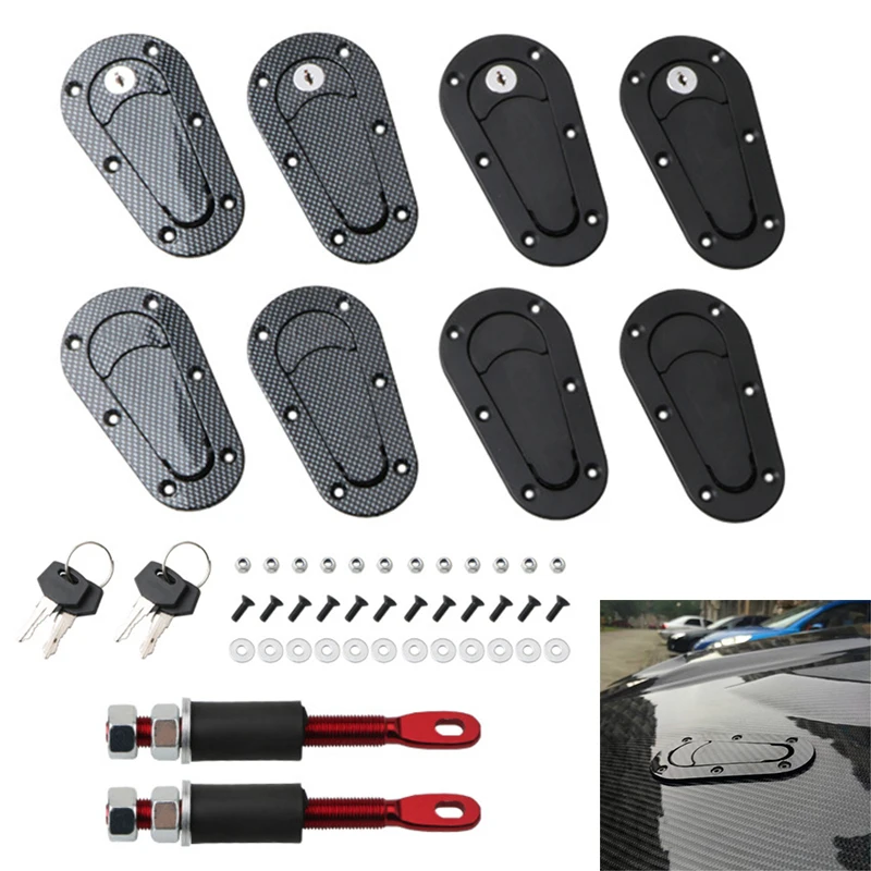2Pcs-Universal-Racing-Hood-Lock-Black-Engine-Bonnet-Pin-Latch-Kits ...