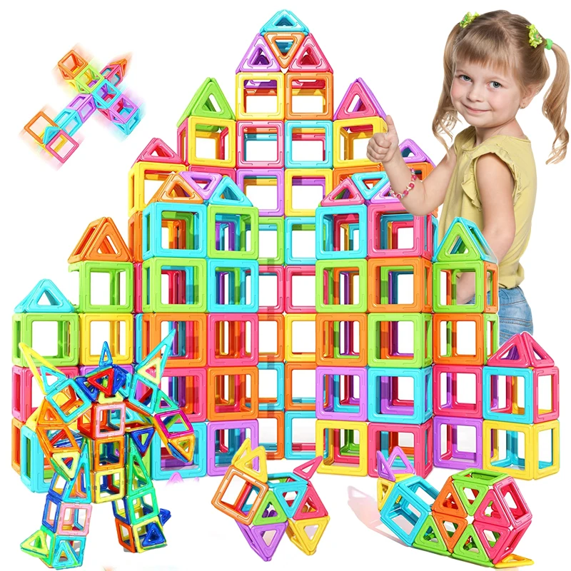 Magnetic Construction Set DIY Magnet Building Blocks STEM Toys Learning ...