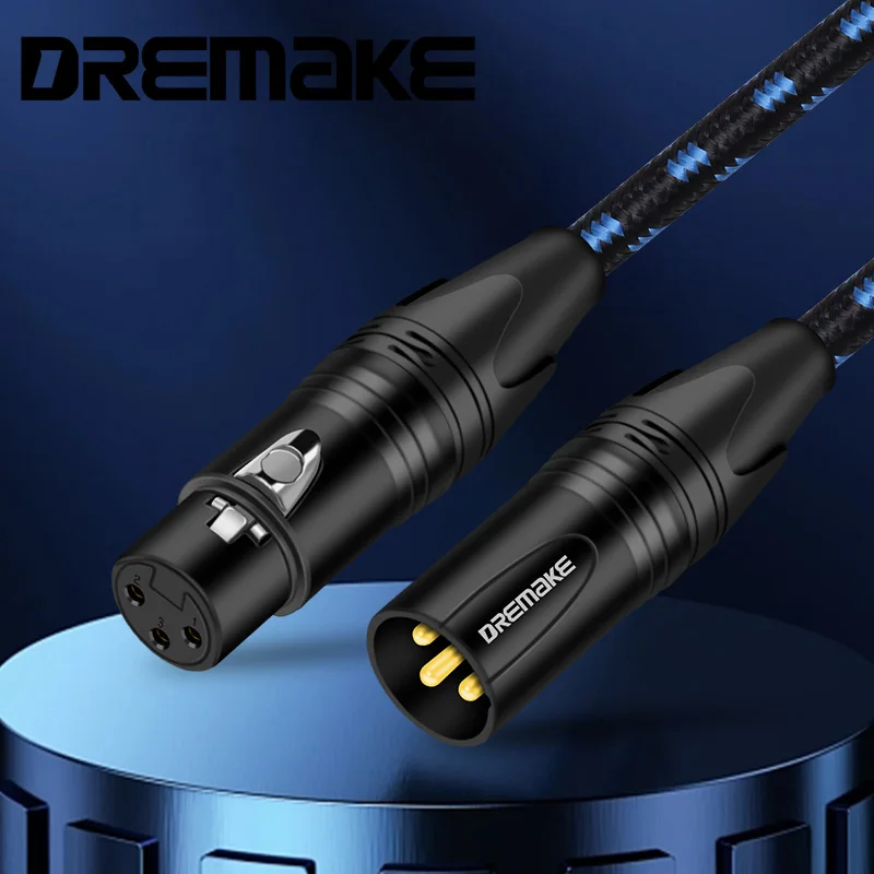 DREMAKE XLR Mic Cable 3-Pin XLR Male to Female Microphone Audio Cable ...