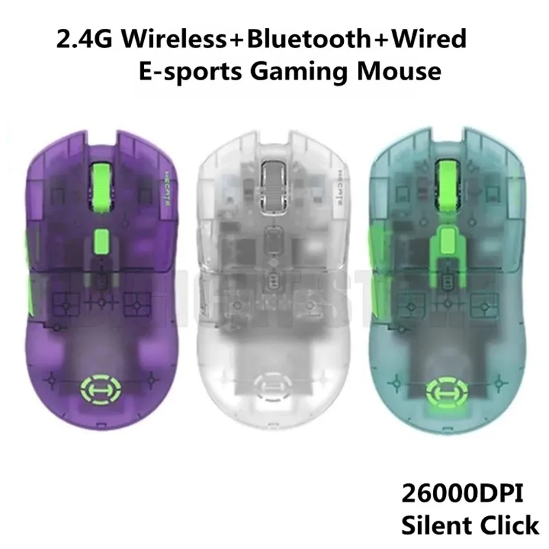 2-4G-Wireless-Bluetooth-Mouse-26000DPI-PAW3395-Gamer-Mouse-Lightweight ...