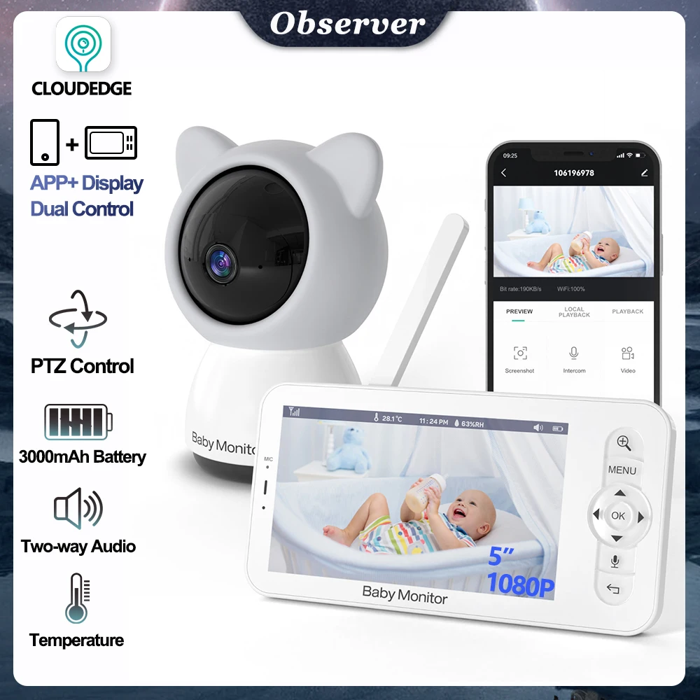 Wireless-WiFi-Baby-Monitor-with-5-inch-LCD-Display-Mother-Kids-1080P-4x ...