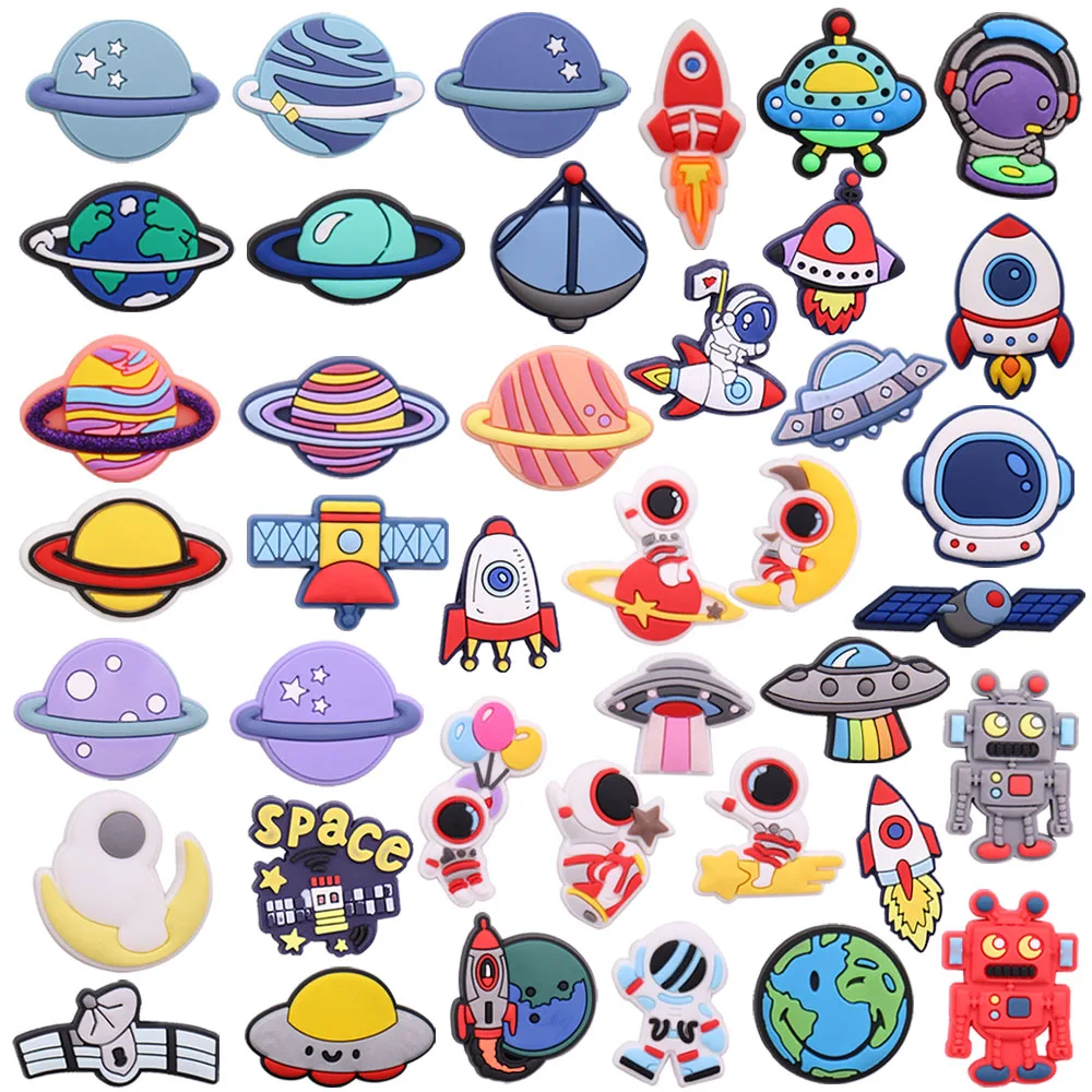 1Pcs-Astronaut-Rocket-Planet-UFO-Alien-PVC-Sandals-Shoe-Charms-Buckle ...