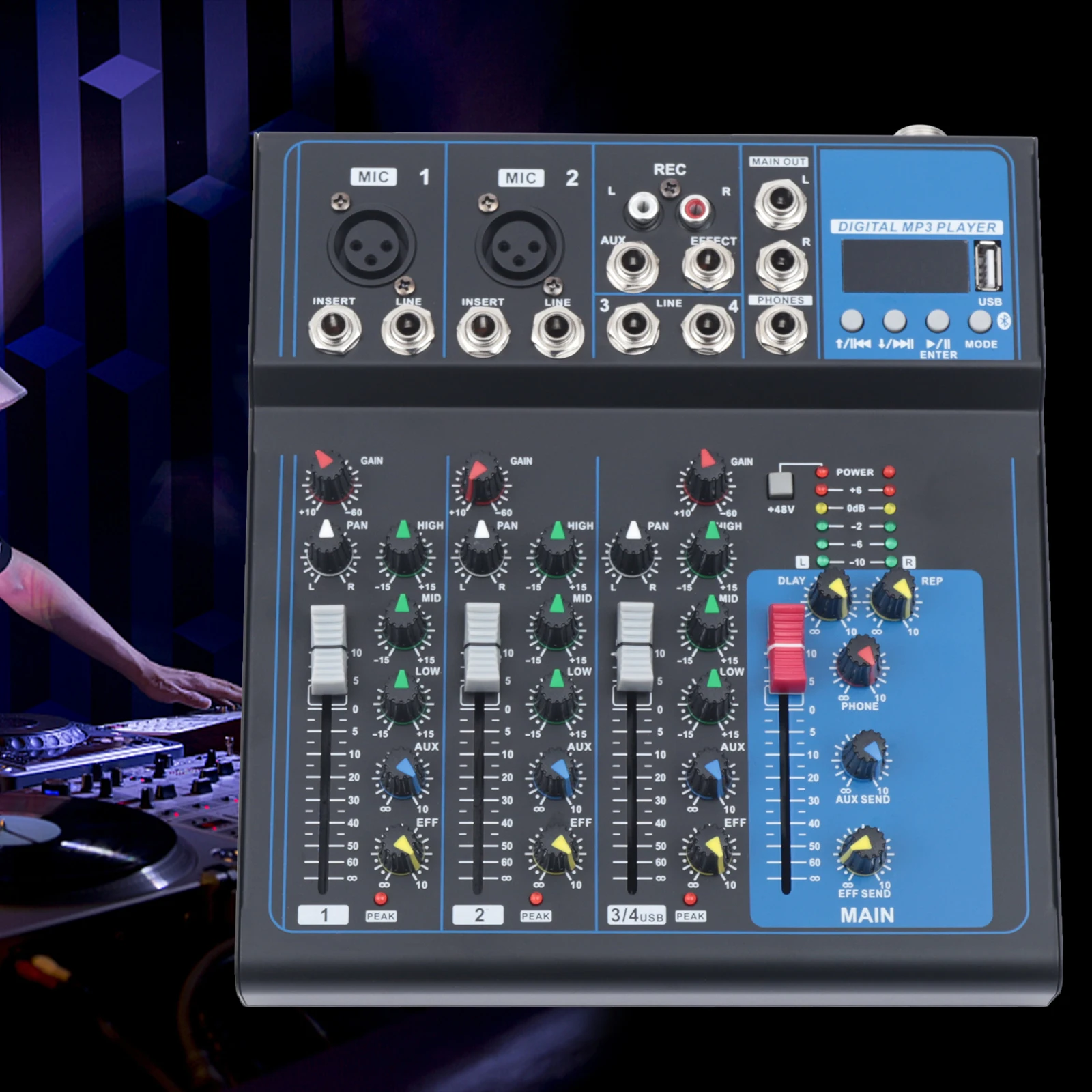 Professional-Portable-Digital-DJ-Console-with-USB-Audio-Interface ...