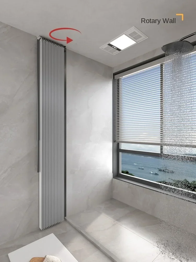 Bathroom-Shower-Room-Folding-Shower-Curtain-Invisible-Magnetic-Suction ...