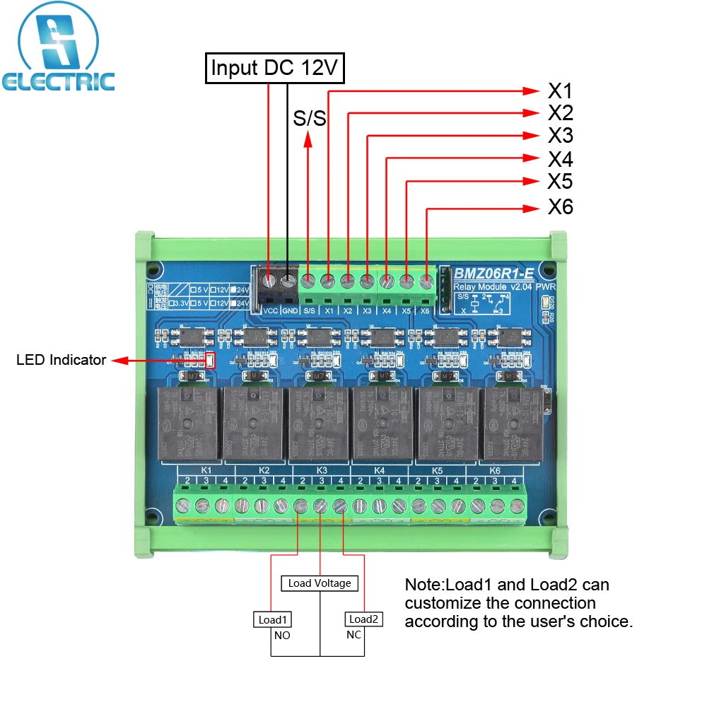 DC-12V-6CH-Optocoupler-Isolator-Relay-Module-PLC-Signal-Amplifier-Board ...