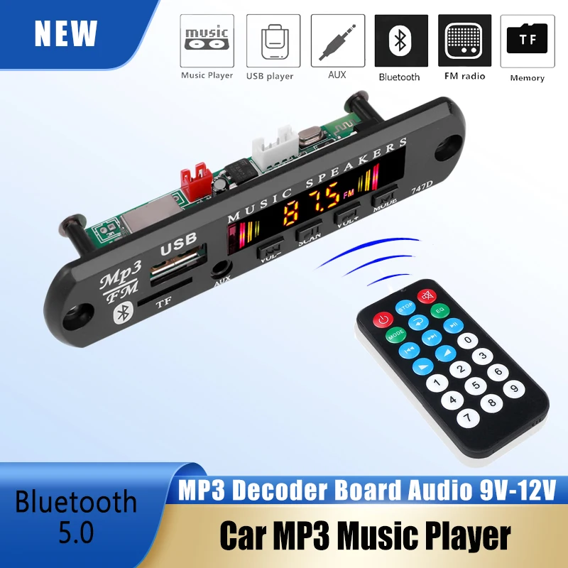 Car-Bluetooth-5-0-Kit-Car-Music-Player-Module-Wireless-MP3-Decoder ...