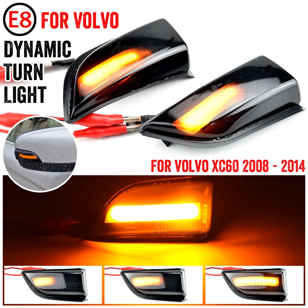2PCS LED Dynamic Turn Signal Light For Volvo XC60 2008-2014 Car Side ...