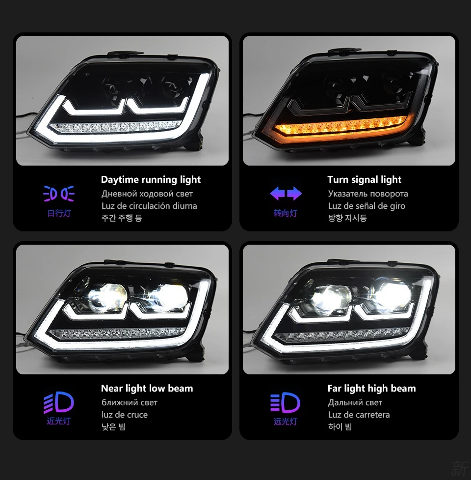 Car Styling Head Lamp Light For Vw Amarok Headlights 2010-2020 Led Headlight Projector Lens Drl ...