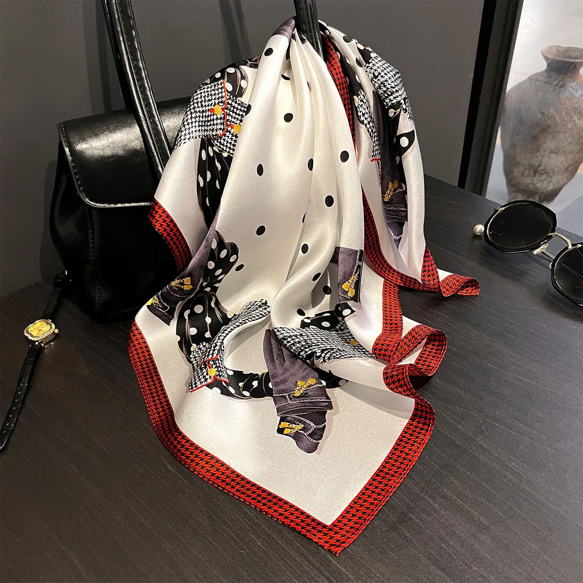 100% Natural Real Silk Scarf Women Hair Foulard Luxury High Quality ...