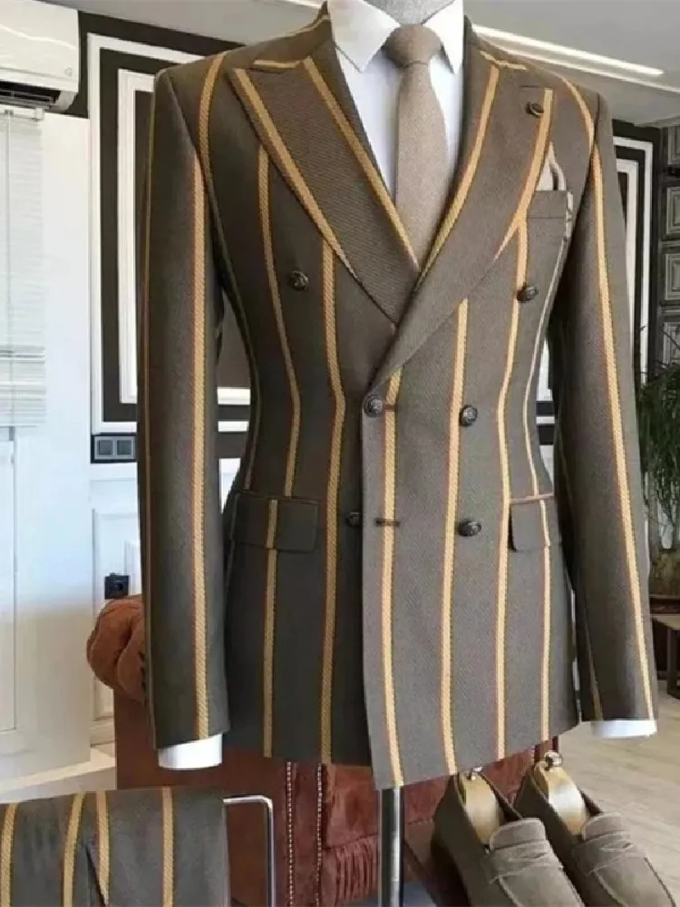 Ternos-masculinos-marrons-sob-medida-2-pe-as-blazer-cal-as-duplo ...