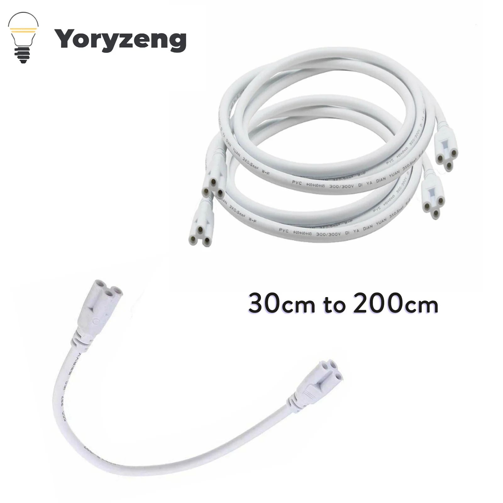 Flexiable-Double-End-3Pin-30-200cm-T8-T5-Cable-Wire-Connector-For-LED ...
