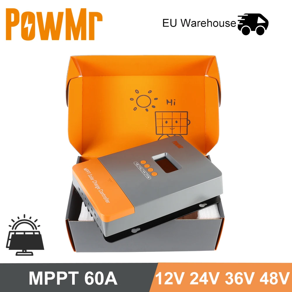 MPPT 60A PRO 12V 24V 36V 48V Solar Charger Controller Blacklight ...
