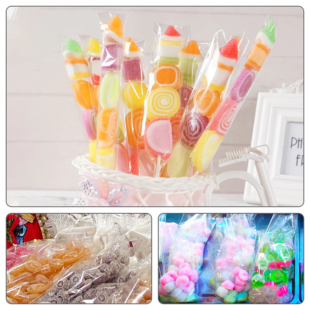 50pcs-Plastic-Transparent-Packing-Candy-Bags-Candy-Cookie-Gift-Bag-DIY ...