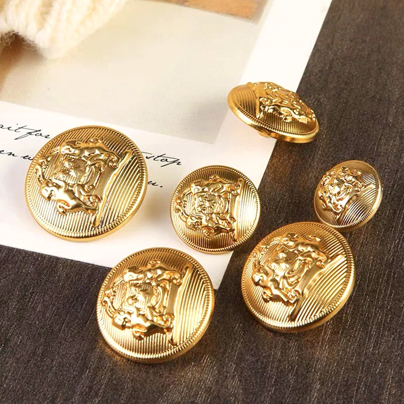 10pcs-European-Retro-Lion-Style-Sewing-Buttons-Exquisite-Metal-Buttons ...