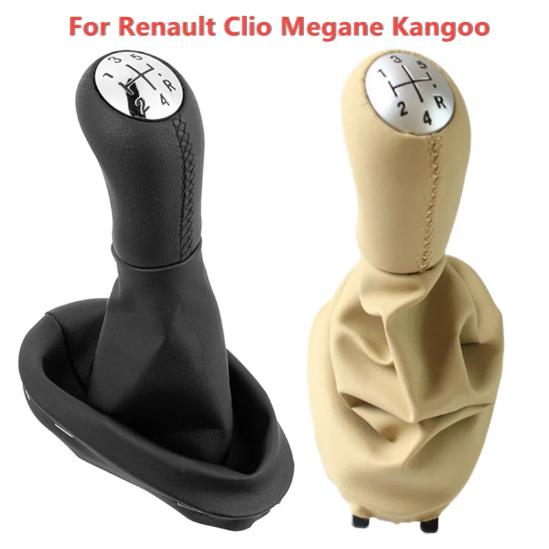 Leather-ABS-Car-Gear-Shift-Knob-for-Renault-Clio-2-3-Megane-2-Scenic-2 ...