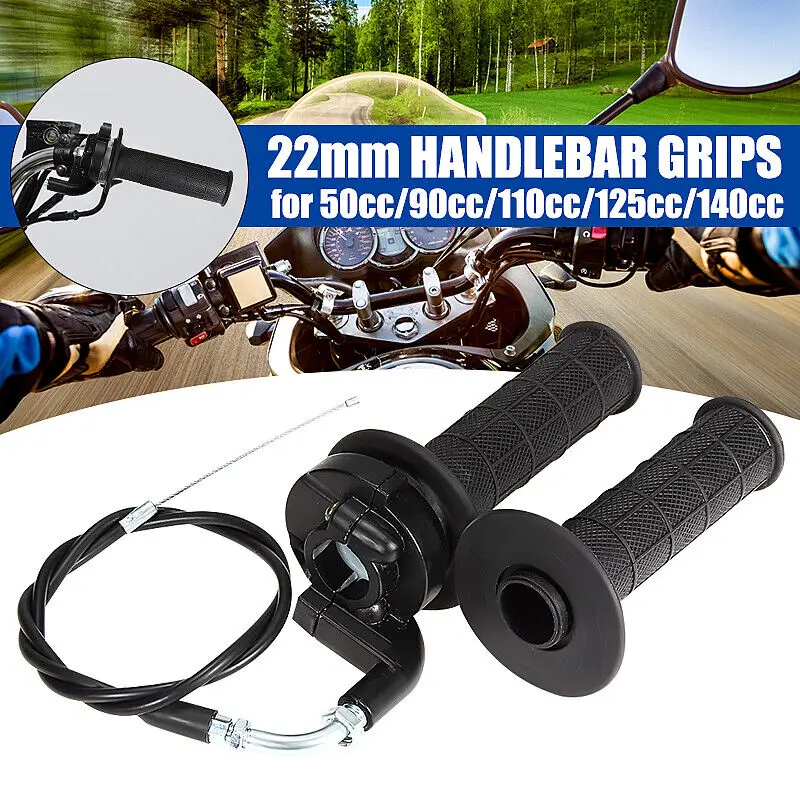 1Pair-Motorcycle-Hand-Grip-With-Throttle-Cable-Handle-Bar-Grips-For-Pit ...
