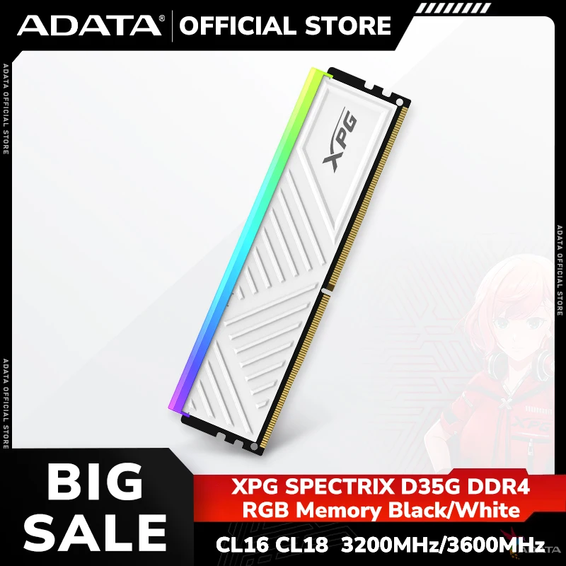 ADATA SPECTRIX D35G DDR4 RGB MEMORY 3200MT/s 3600 MT/s 8GB 16GB Single ...