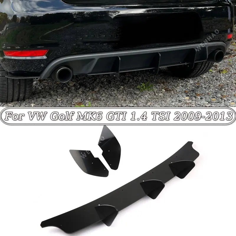 Car Rear Bumper Lip Diffuser Flag Spoiler Splitter For VW Golf MK6 GTI 1.4 TSI 2009 2013 ...
