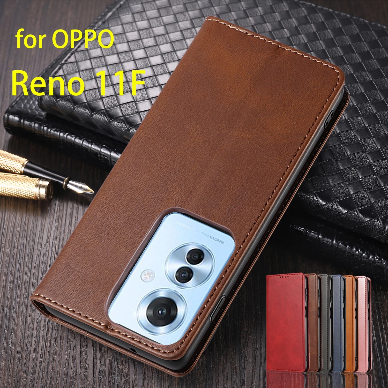 Leather Case for OPPO Reno 11F / Reno11F Flip Case Card Holder Holster ...
