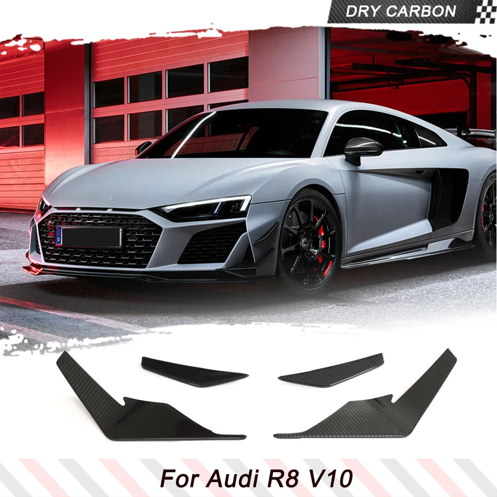 Dry-Carbon-Car-Front-Bumper-Trims-Canards-Splitters-Fins-Spoiler-for ...