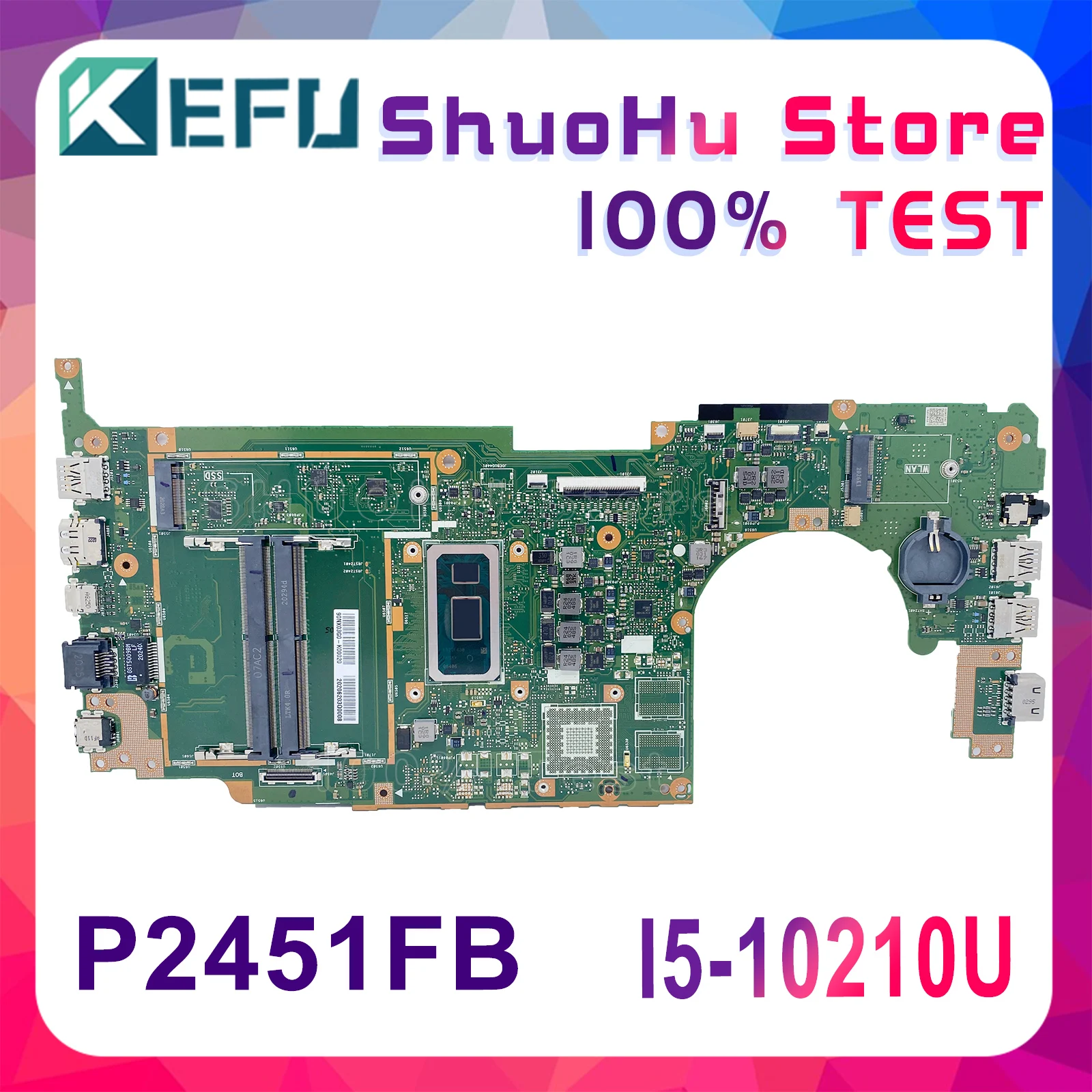 KEFU P2451FB Mainboard For ASUS ExpertBook P2451FA P2451F Laptop Motherboard i3-10110U i5-10210U ...