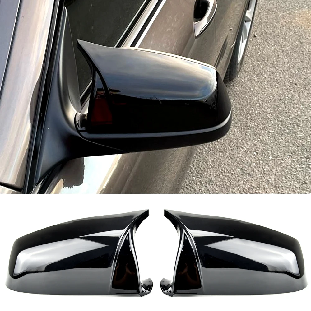 Rearview-Mirror-Cover-Cap-Carbon-Fiber-Black-For-BMW-5-6-7-Series-E60 ...