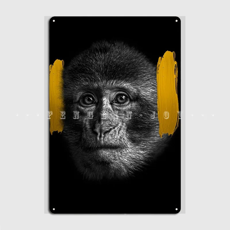 Monkey-No-Hear-Artwork-Metal-Sign-Wall-Cave-Wall-Funny-Plaques-Tin-Sign ...