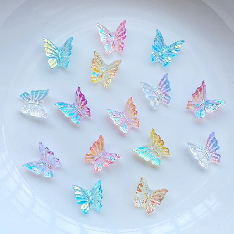 50Pcs-New-Cute-Mini-8-9mm-Shining-Butterfly-Resin-Flatback-Ornament ...