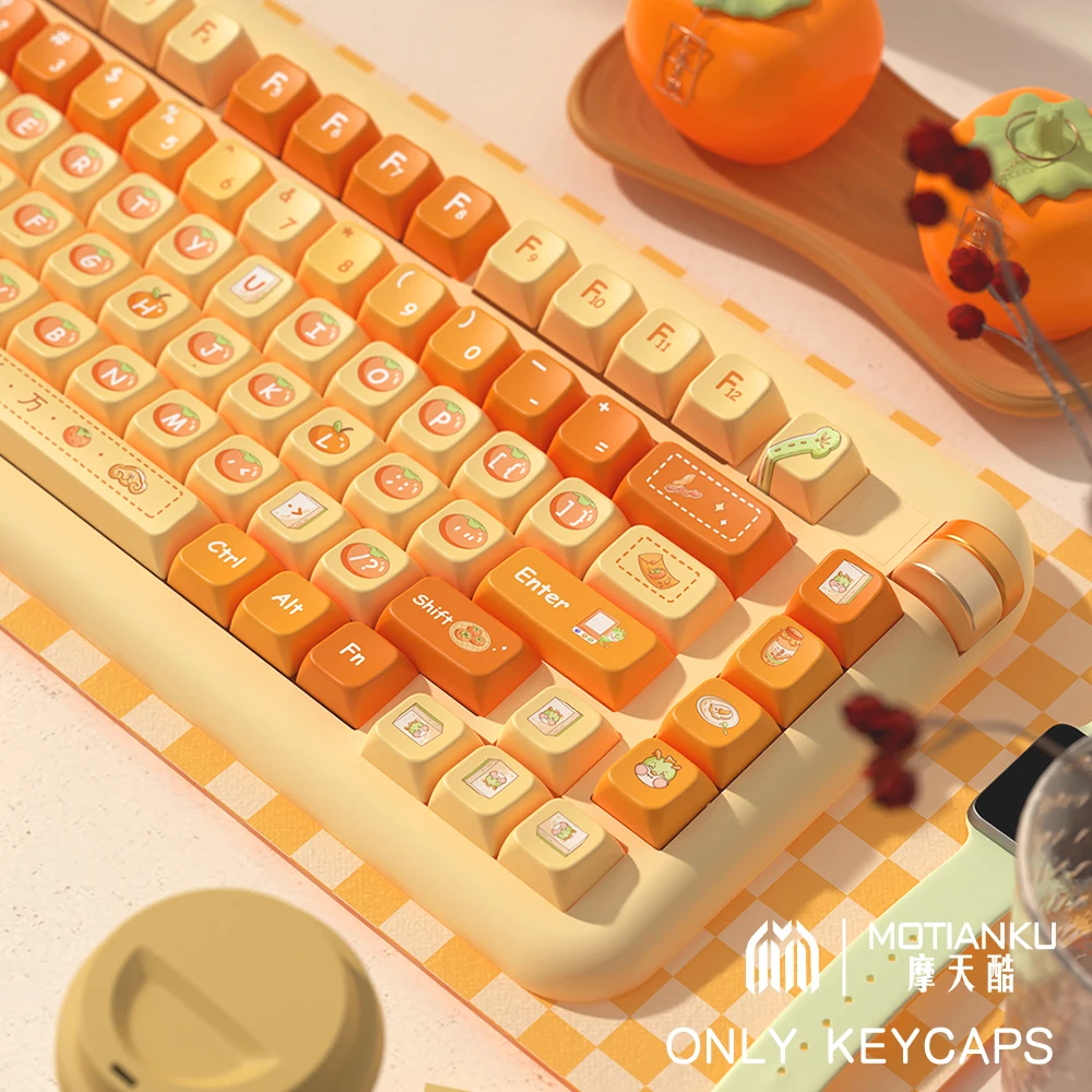 Happy-Persimmon-Cartoon-Theme-Keycaps-MDA-Profile-Key-caps-Korean ...