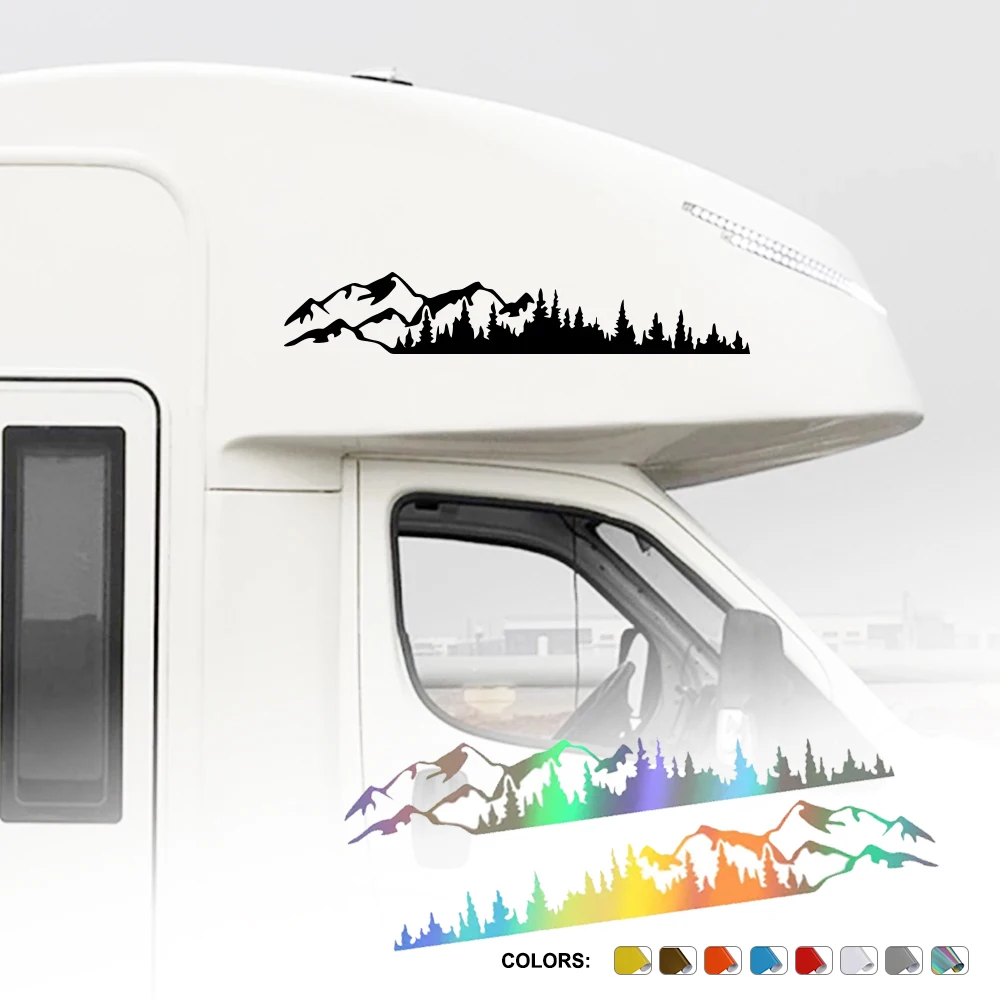 Graphics-Mountain-Trees-Styling-Sticker-Van-Camper-Body-Side-Decor ...